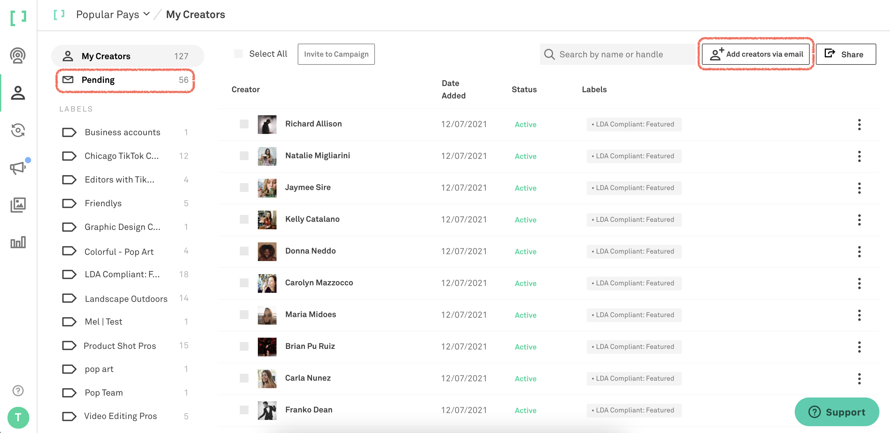 Inviting a Creator to join the platform – Popular Pays Help